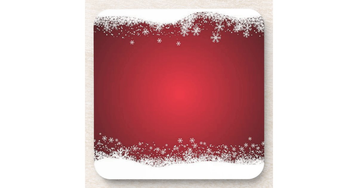 Red And White Christmas Pattern Beverage Coaster | Zazzle