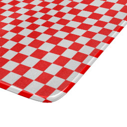 Red And White Classic Checkerboard by STaylor Cutting Board | Zazzle