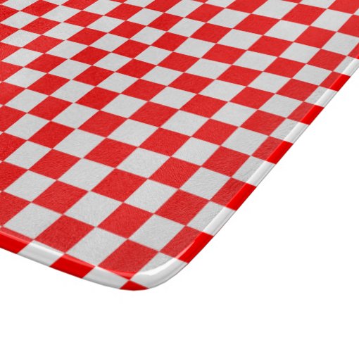 Red And White Classic Checkerboard by STaylor Cutting Board | Zazzle