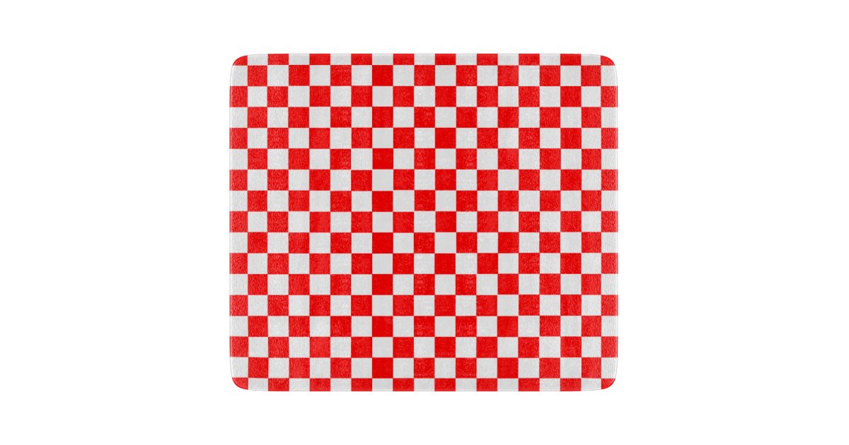 Red And White Classic Checkerboard by STaylor Cutting Board | Zazzle