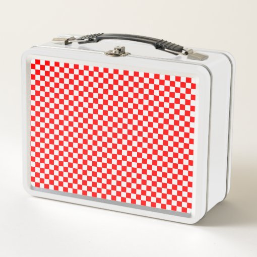 Red and White Classic Checkerboard by STaylor Metal Lunch Box | Zazzle