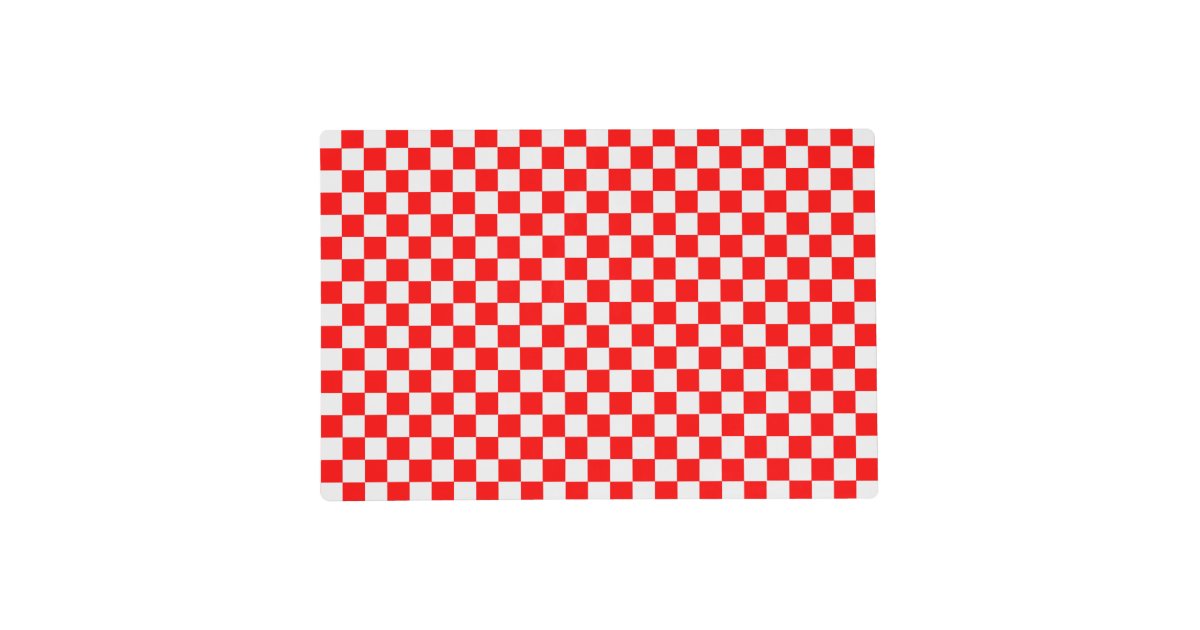 Red And White Classic Checkerboard Placemat | Zazzle