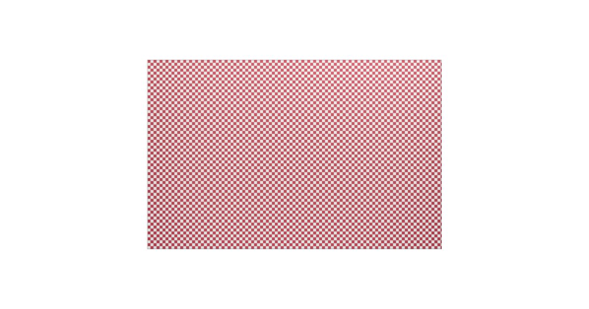 Red and White Classic Checkered Pattern Fabric | Zazzle