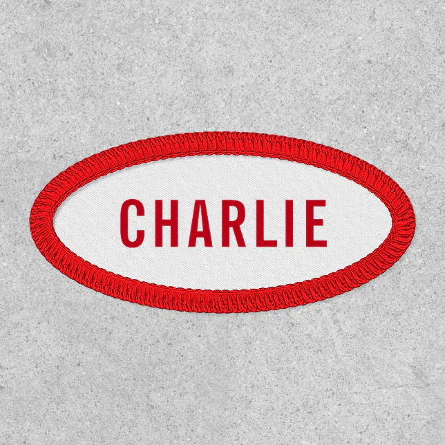 Red and white custom name patches | Zazzle