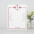 Red and White Damask Letterhead | Zazzle