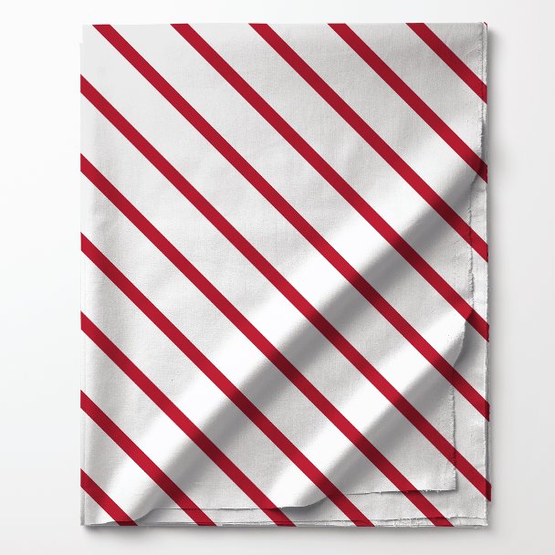 Red Diagonal Stripes Pattern Fabric | Zazzle