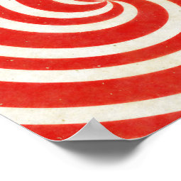 Red and White Dizzy Candy Swirl Poster | Zazzle