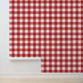 Red and White Gingham Checkered Wallpaper | Zazzle