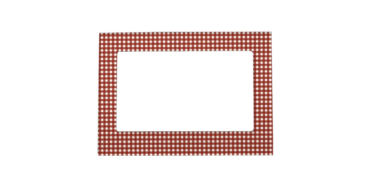 Red and White Gingham Magnetic Frame | Zazzle