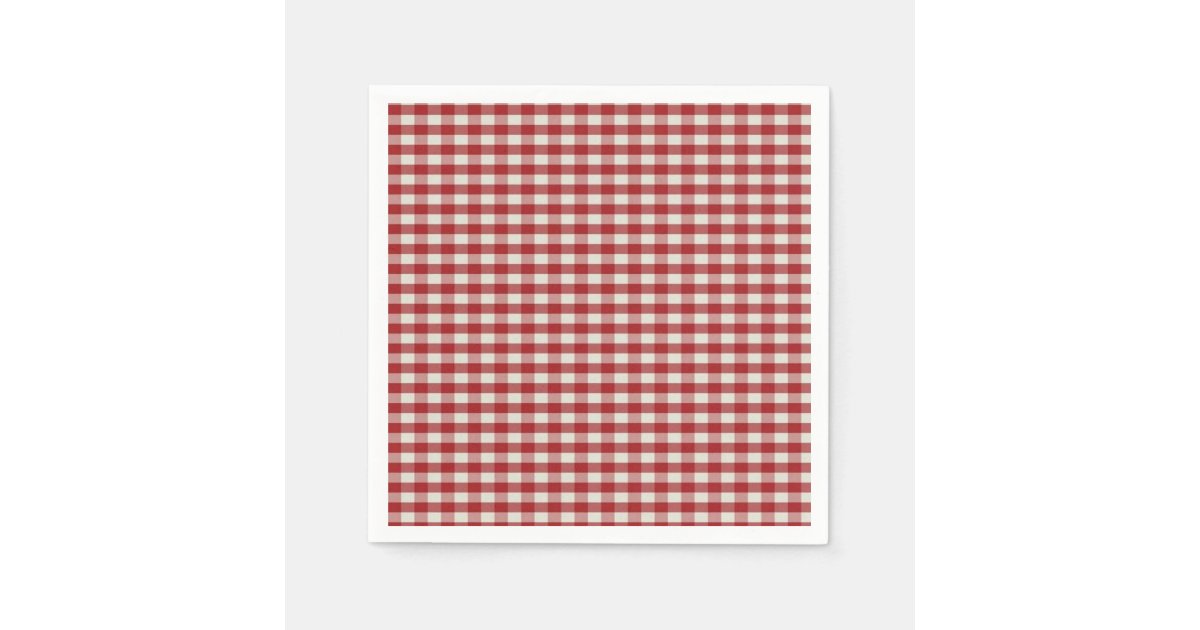 Red and White Gingham Napkins | Zazzle