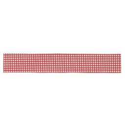 Red and White Gingham Pattern Long Table Runner | Zazzle