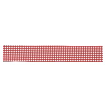 Red and White Gingham Pattern Long Table Runner | Zazzle
