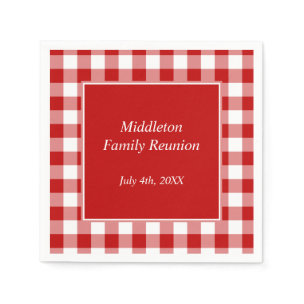 Red and White Gingham Pattern Fabric | Zazzle.com