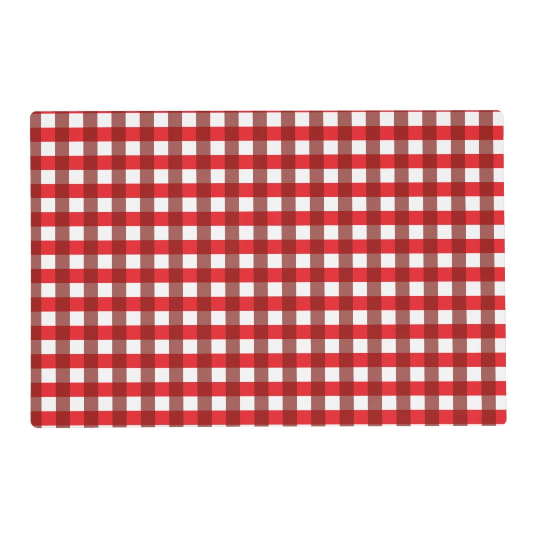 Red and White Gingham Pattern Placemat | Zazzle