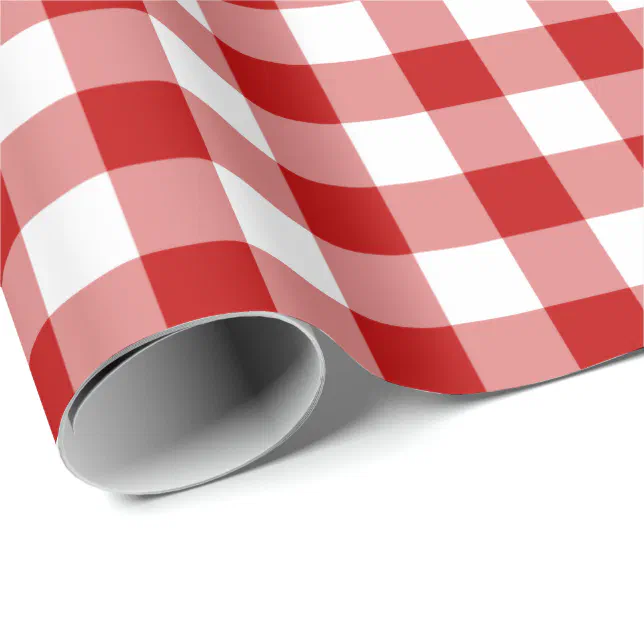 Red and White Gingham Wrapping Paper | Zazzle