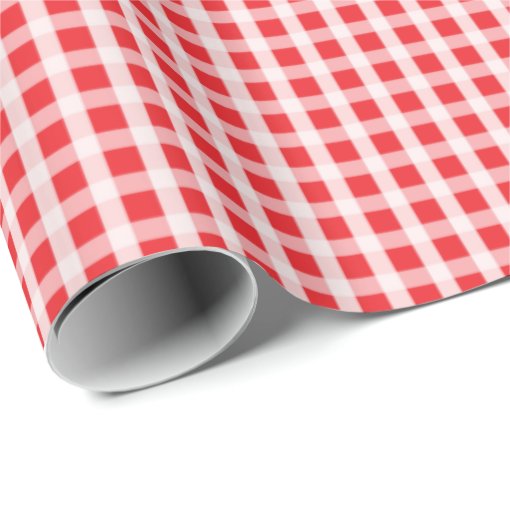 Red and White Gingham Wrapping Paper | Zazzle