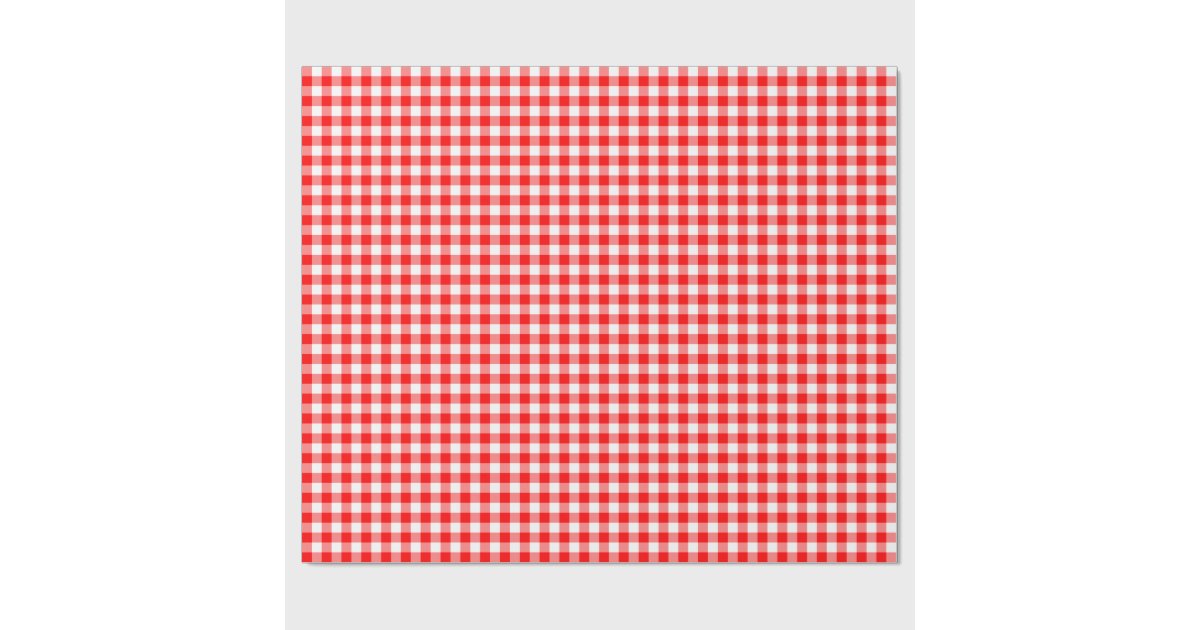 Red and White Gingham Wrapping Paper | Zazzle.com