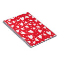 Red and White Heart Pattern | Cute Valentine Love Notebook | Zazzle