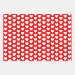 Red and White Hearts Wrapping Paper Sheets | Zazzle