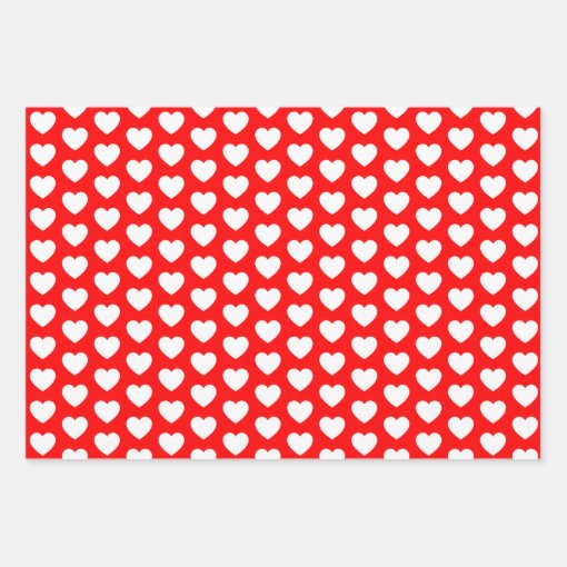 Red and White Hearts Wrapping Paper Sheets | Zazzle