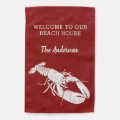 Red and White Lobster Beach House Garden Flag | Zazzle