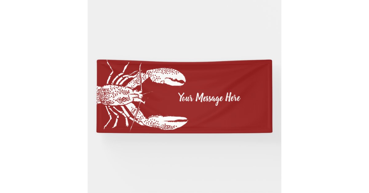 Red and White Lobster Personalized Banner | Zazzle