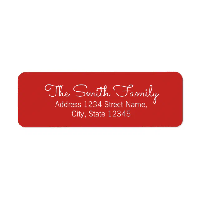 Red and White Modern Calligraphy Family Name Label | Zazzle