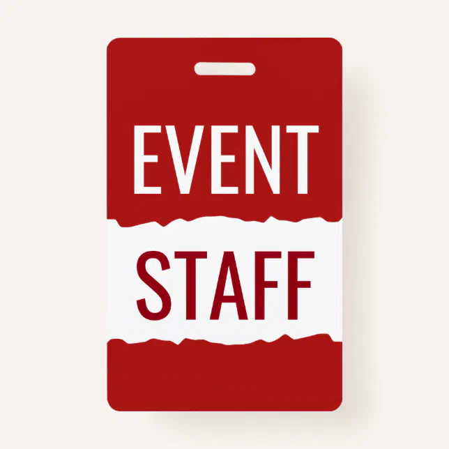 Red And White Modern Event Staff Badges | Zazzle