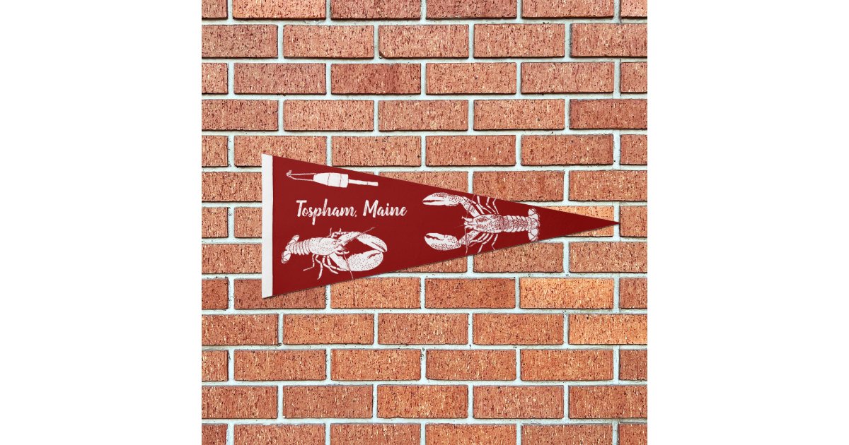 Red and White Nautical Lobster Collage Pennant Flag | Zazzle