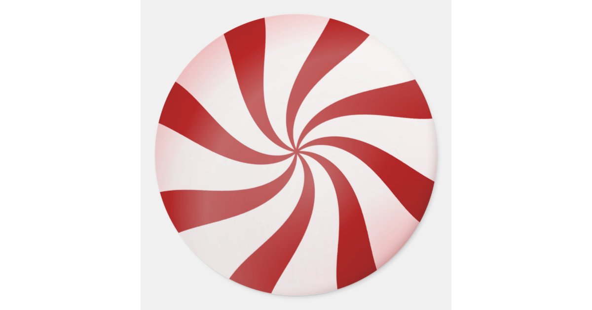 Red and White Peppermint Candy Stickers | Zazzle