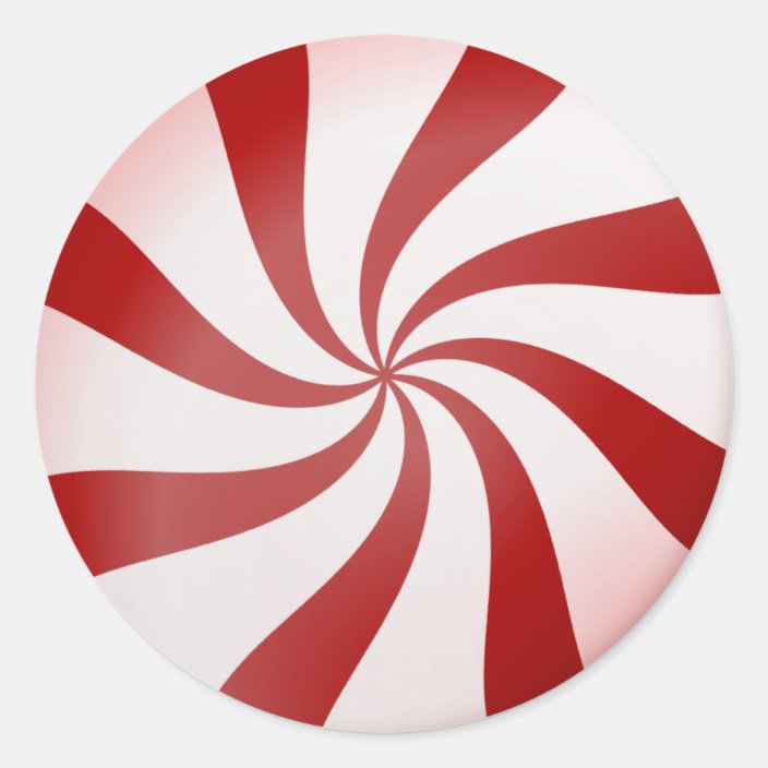Red and White Peppermint Candy Stickers | Zazzle