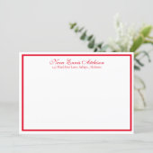 Red and White Personalized Flat Notecard | Zazzle