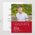 Red and White Photo Graduation Party Invitation | Zazzle