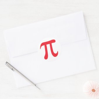 Red and white pi mathematical symbol stickers | Zazzle