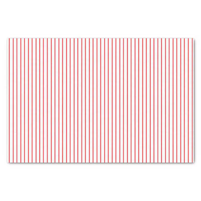 Red and White Pinstripe Tissue Paper | Zazzle