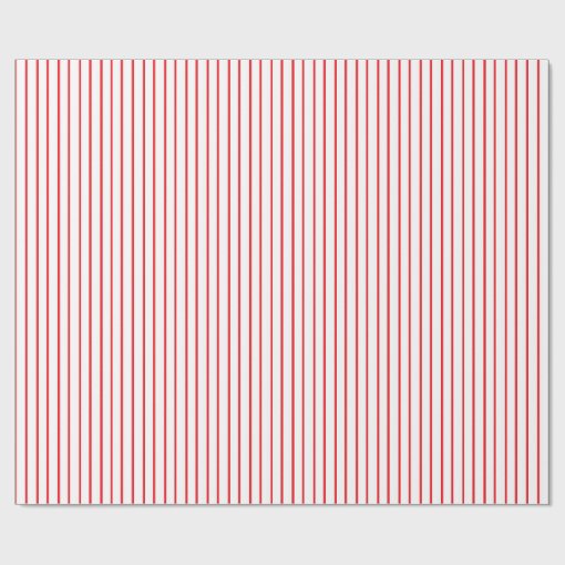 Red and White Pinstripe Wrapping Paper | Zazzle
