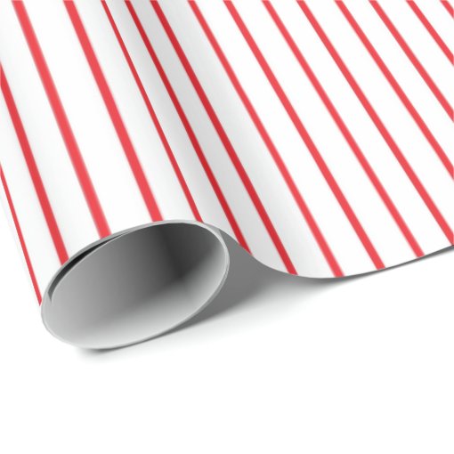 Red and White Pinstripe Wrapping Paper | Zazzle