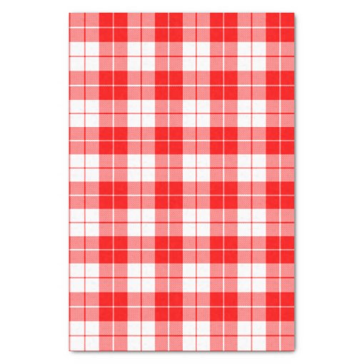 Red and White Plaid Pattern Tissue Paper | Zazzle