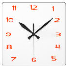 Red and White Plain>Square Kitchen Wall Clock | Zazzle.com