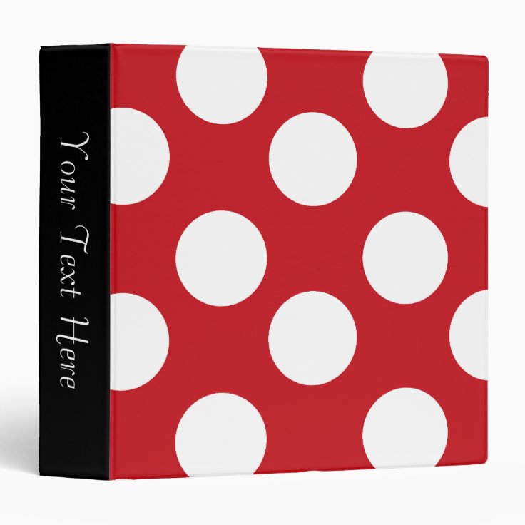 Red and White Polka Dot 3-Ring Binder | Zazzle