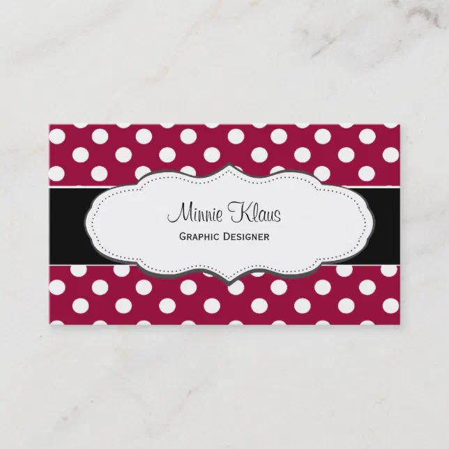 Red and White Polka Dot Business Cards | Zazzle