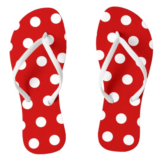 Red and White Polka Dot Flip Flops | Zazzle.com