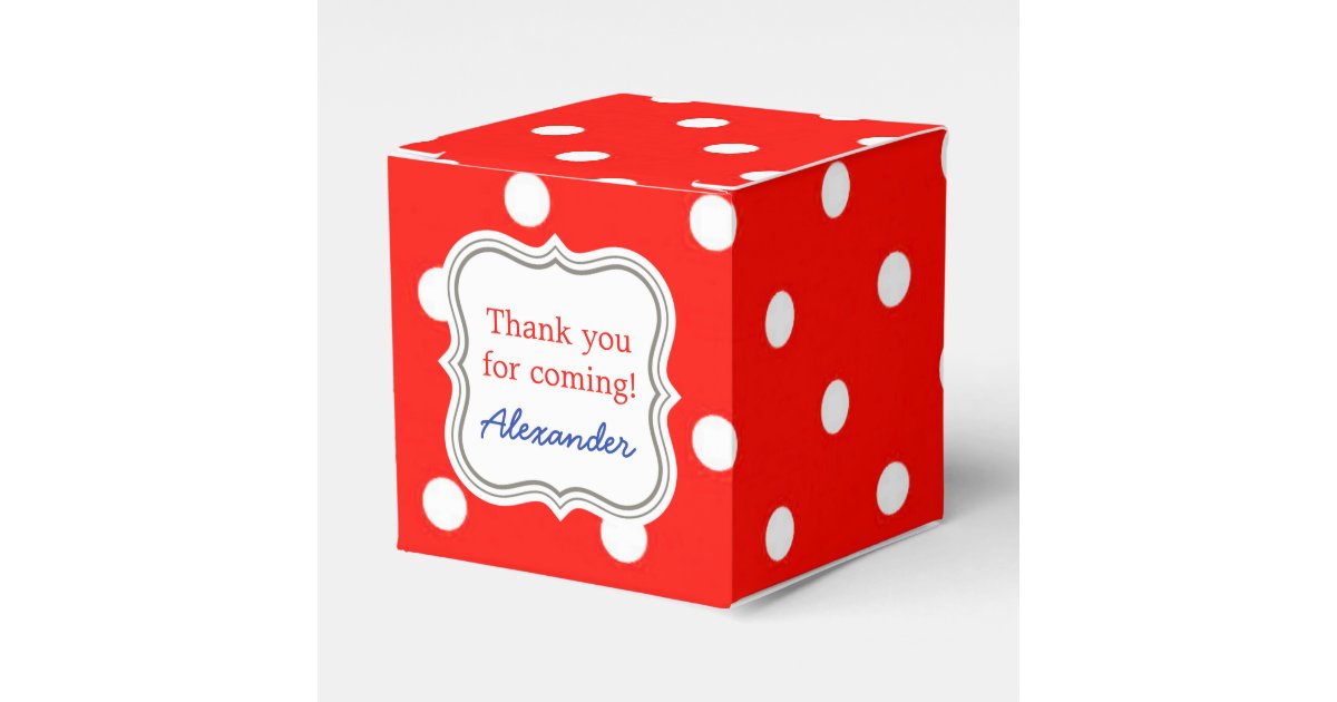 Red and white polka dot modern glamour cute favor boxes | Zazzle