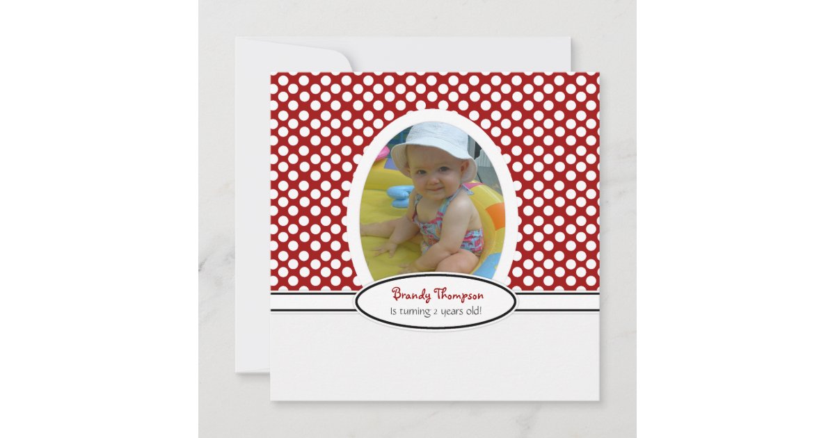 Red and White Polka Dot Party Invitation | Zazzle