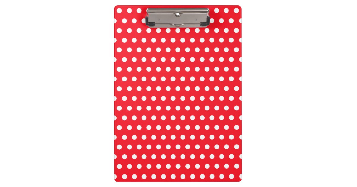 Red and White Polka Dot Pattern. Spotty. Clipboard | Zazzle