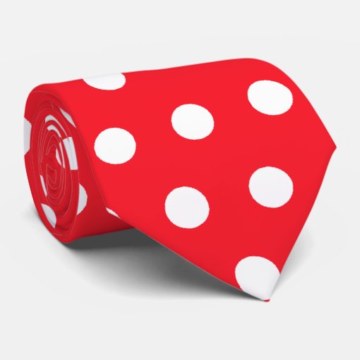 Red and White Polka Dot Pattern. Spotty. Tie | Zazzle