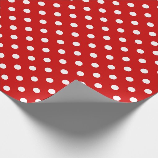 Red and white polka dots Christmas wrapping paper | Zazzle