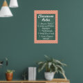 Red and White Polka Dots Classroom Rules Poster | Zazzle
