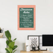 Red and White Polka Dots Classroom Rules Poster | Zazzle
