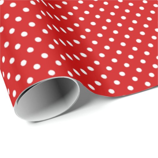 Red And White Polka Dots Pattern Wrapping Paper | Zazzle